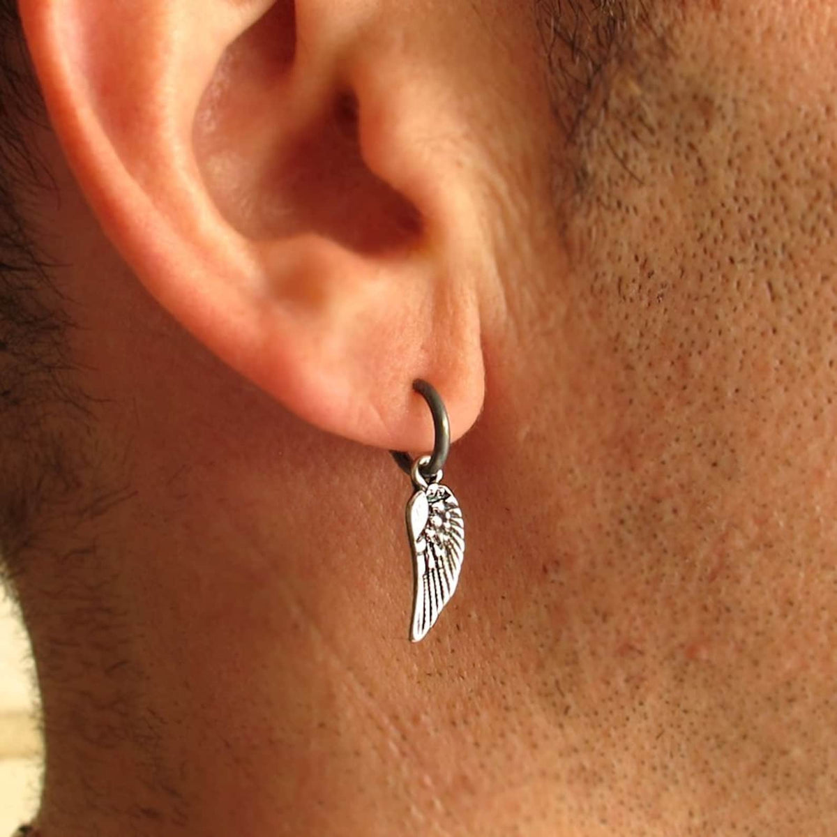 Crescent Earring for men - Sterling Silver Mens Jewelry -Men's Jewelry ...