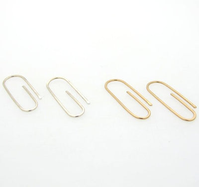 Gold Paper Clip Earrings - Everyday Earrings - Minimalist Jewelry ...