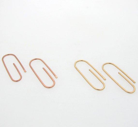 Gold Paper Clip Earrings - Everyday Earrings - Minimalist Jewelry ...