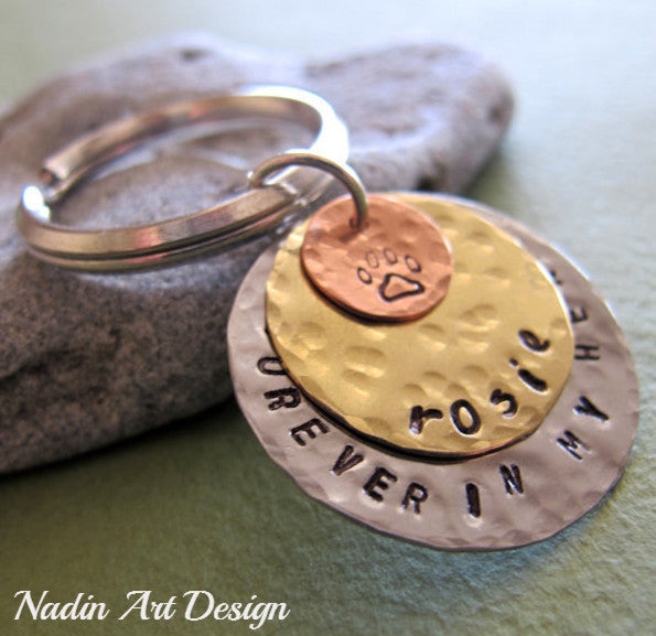 Custom Keychain - Pet Collar Pendant - Lovers Charm. Dog ID Tag - Nadin ...